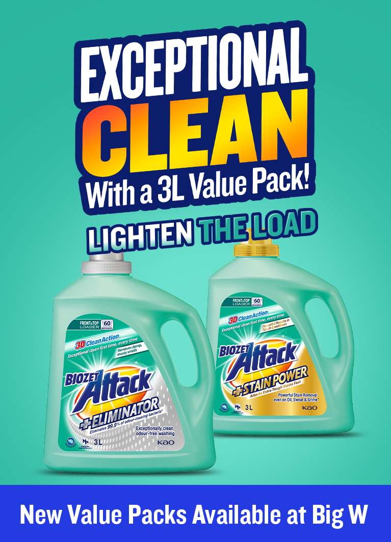 Laundry Detergent Australia | Liquid, Powder, Refills | Biozet Attack